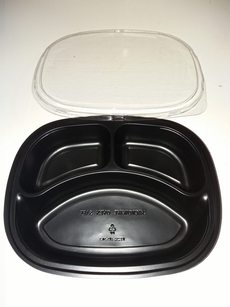 Microwave Oven Safe Black Container 3 Compartment – PERTH MEGAPLAS