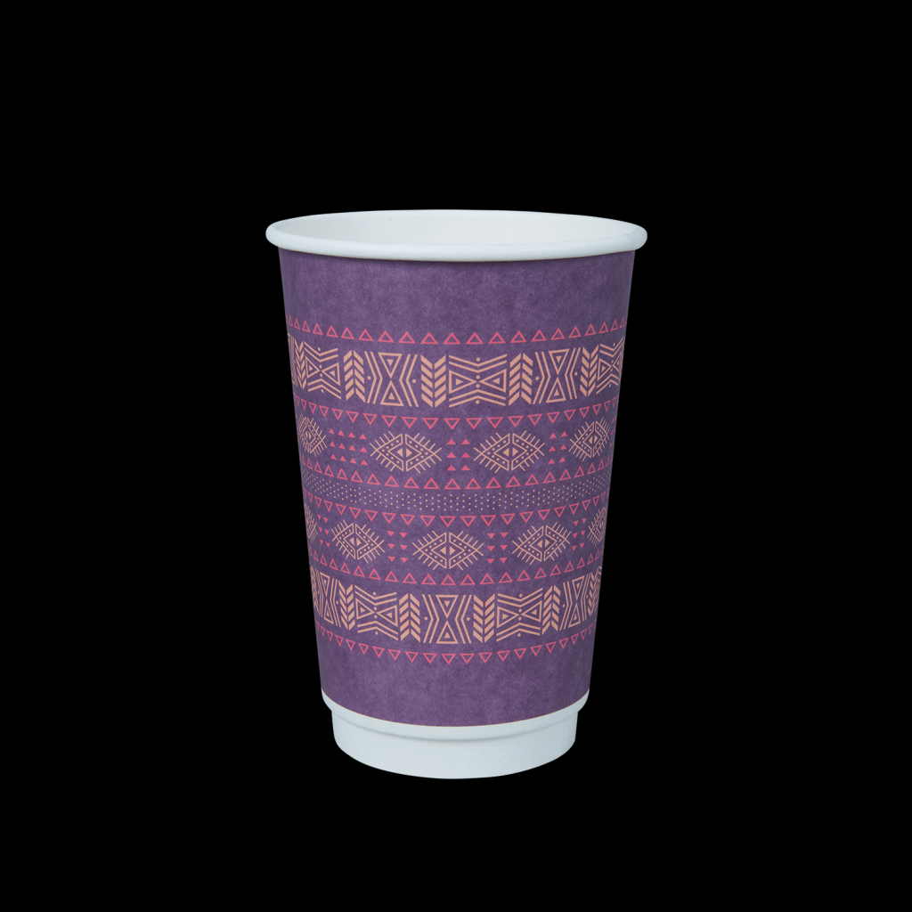 Compostable Double Wall Hot Paper Cup 16oz Coffee Origins Matte Series ...