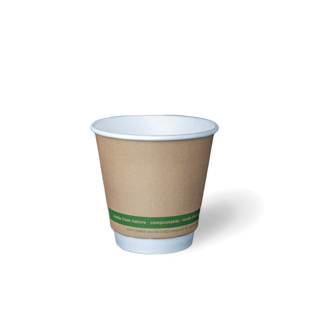Eco Double Wall Hot Paper Cup Greenstripe Brown Series 8oz 90mm – PERTH ...